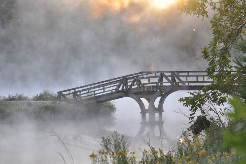Bridge in Fog stock image. Image of coastal, reach, bridge - 28353787