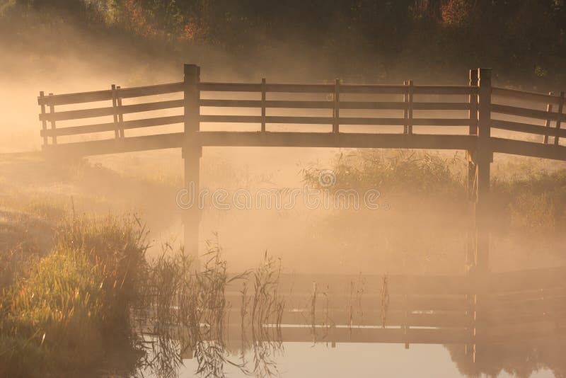 Bridge in the fog stock image. Image of dutch, morning - 36490849