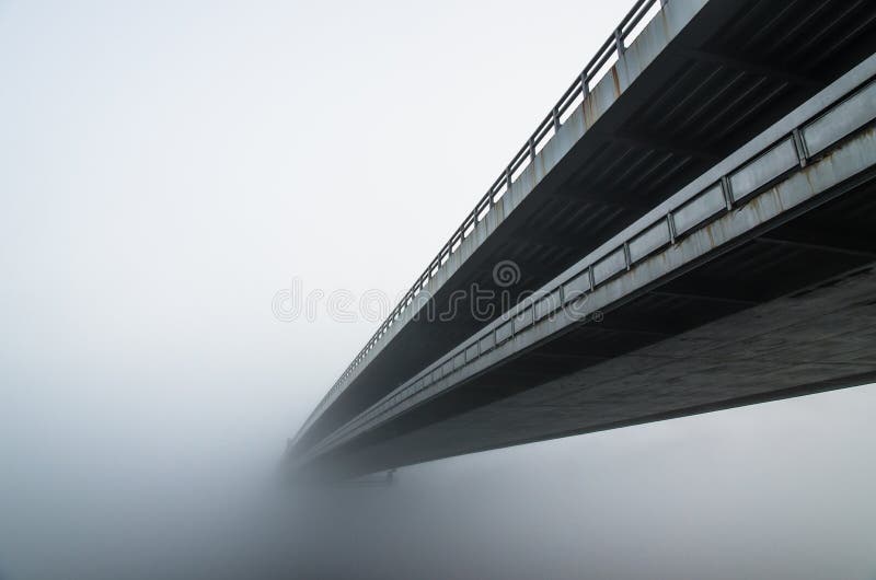 Bridge in fog stock photo. Image of weather, town, foggy - 77934824