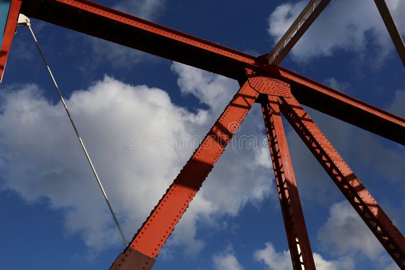 Bridge Frame Steel Girders Painted Bright Colours Stock Photo - Image ...