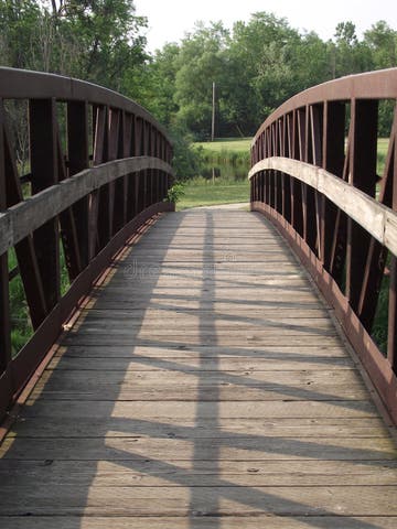 Bridge front view stock photo. Image of wood, river, park - 19833664