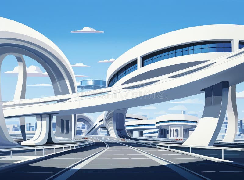 Bridge of the future stock illustration. Illustration of business ...