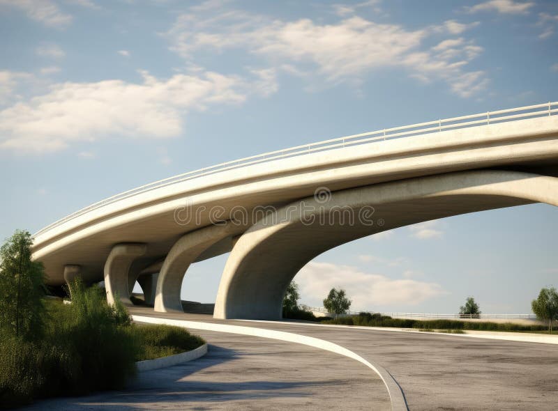 Bridge of the future stock illustration. Illustration of infrastructure ...