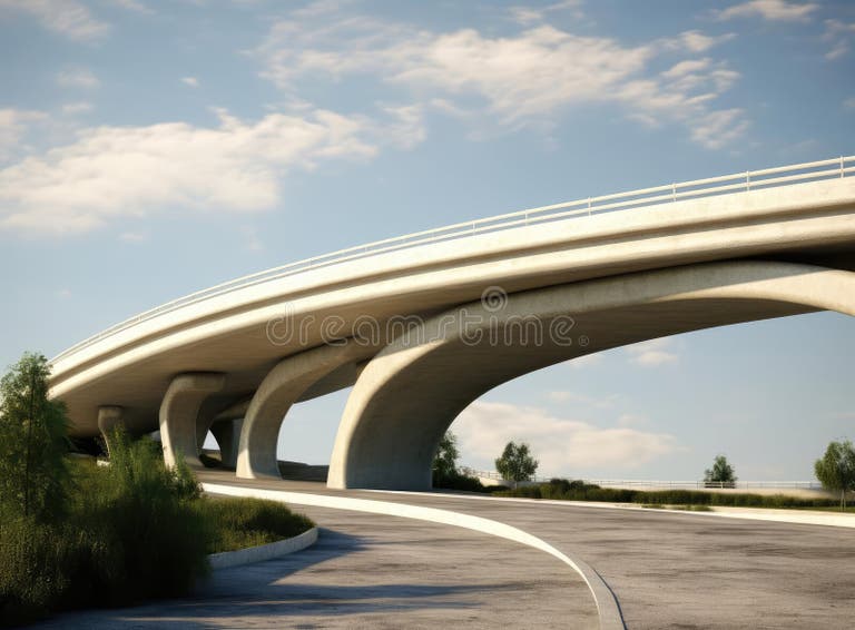 Bridge of the future stock illustration. Illustration of infrastructure ...