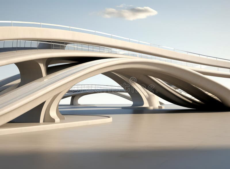 Bridge of the future stock illustration. Illustration of urban - 287479748