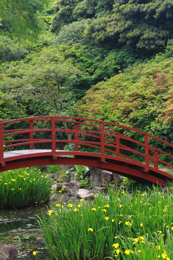 Zen Garden with Arch Shape Bridge Stock Image - Image of chinese ...