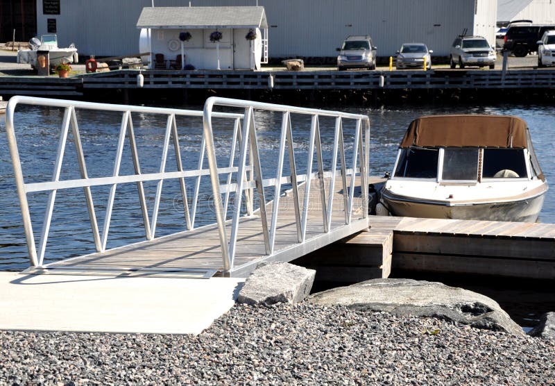 Bridge going to the boat stock photo. Image of area, facility - 57497394