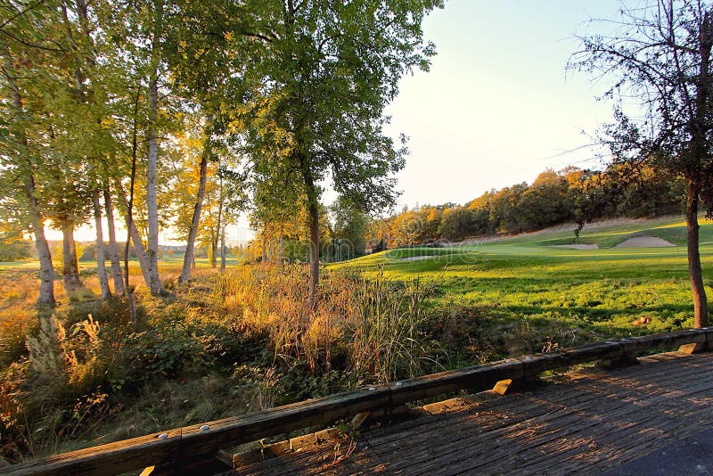 Bridge at the Golf Course stock photo. Image of path - 43880602