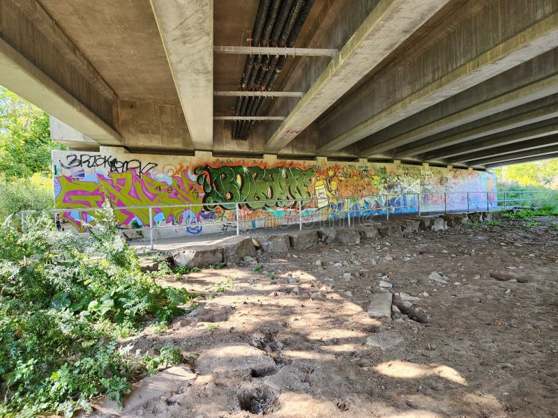 Bridge Graffiti Wall Art editorial stock photo. Image of street - 291680763