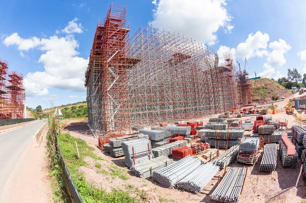 Bridge High Construction Scaffolding Road Highway Stock Photo - Image ...