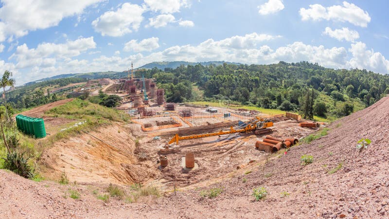 Bridge High Platform Construction Road Highway Valley Landscape Stock ...