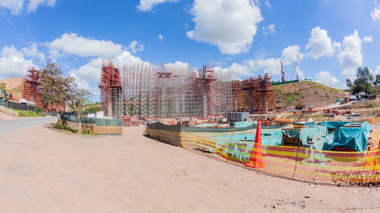 Bridge High Construction Scaffolding Road Highway Stock Image - Image ...