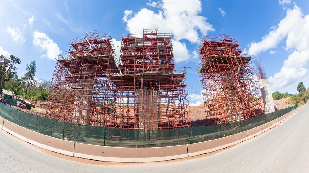 Bridge High Construction Scaffolding Road Highway Stock Image - Image ...