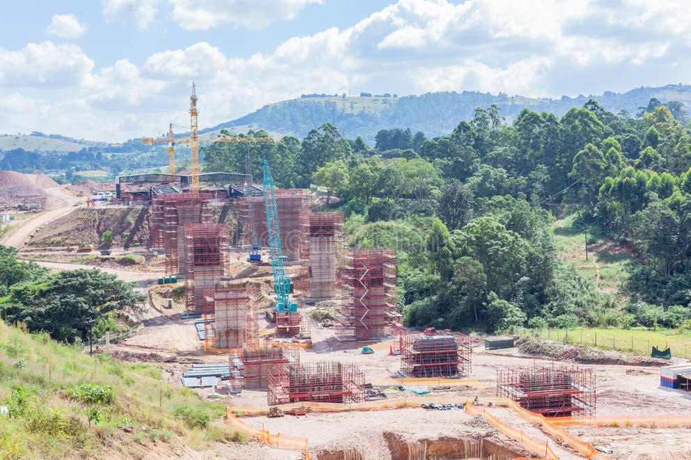 Bridge High Construction Scaffolding Road Highway Stock Photo - Image ...