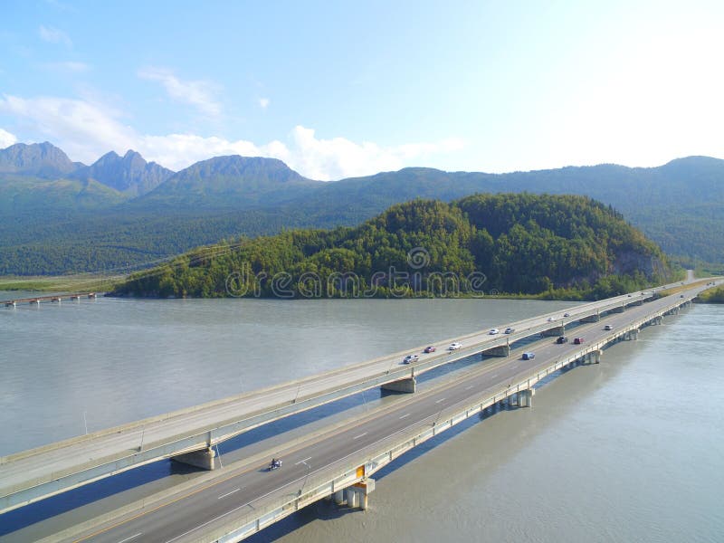 Bridge Highway Over the River Stock Image - Image of reflection ...