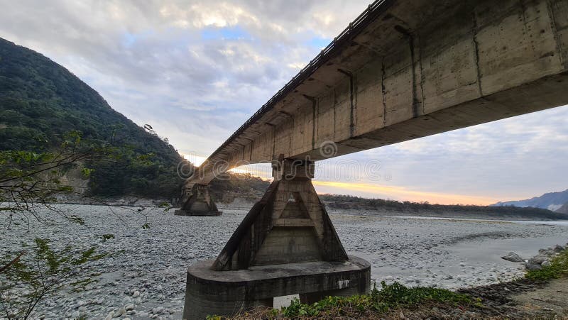 Bridge and Hills in Parashuram Kund in Lohit River Stock Photo - Image ...