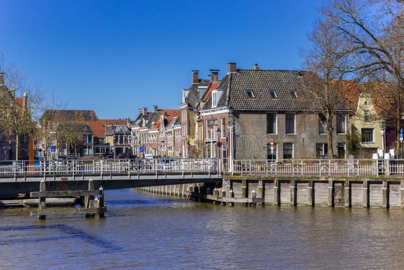 Bridge and Historic Houses in Harlingen Editorial Image - Image of ...