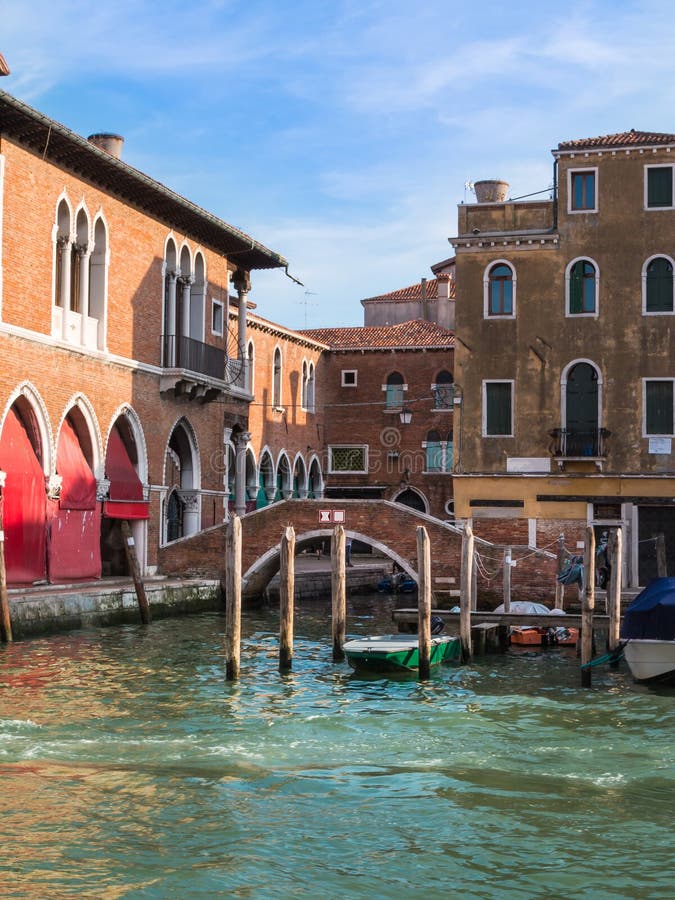 Bridge and Historical Building Facade in Venice, Italy Stock Photo ...