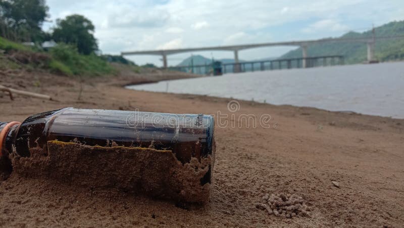 Bridge stock image. Image of bottle, river, bridge - 161191149