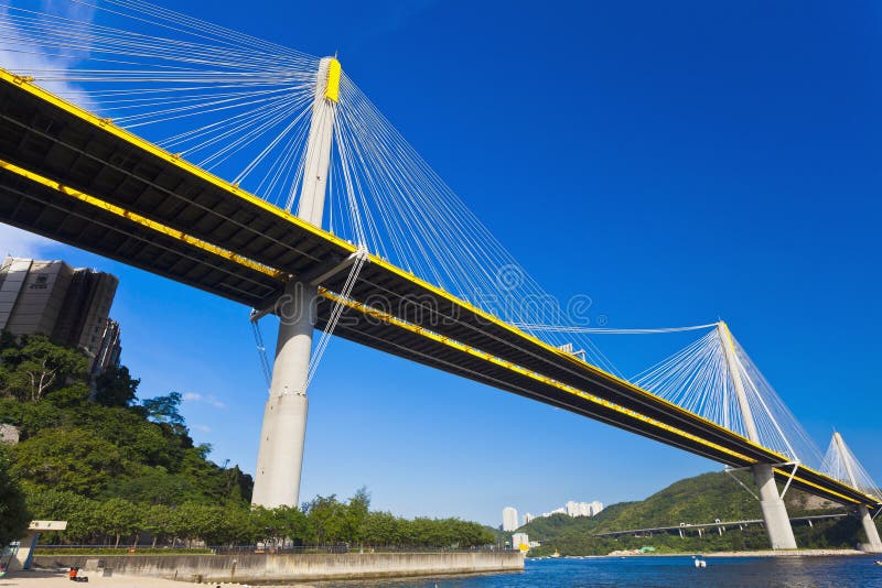 Bridge in Hong Kong at day stock image. Image of connection - 31618507