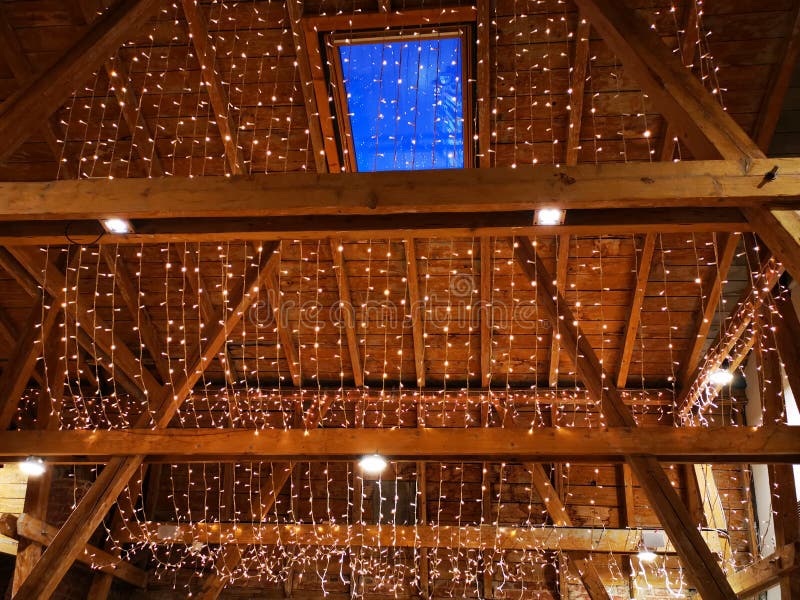 The Bridge of the House Interior Decorated with Lights Stock Photo ...