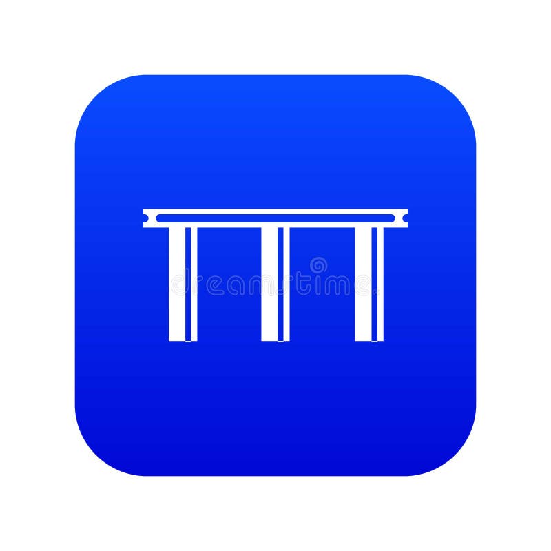 Bridge icon digital blue stock vector. Illustration of pillar - 139885959