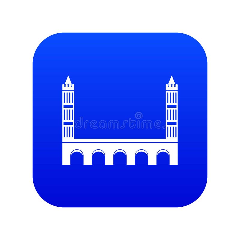 Bridge icon digital blue stock vector. Illustration of passage - 139886539
