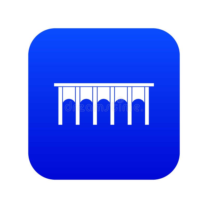 Bridge icon digital blue stock vector. Illustration of monument - 139886733