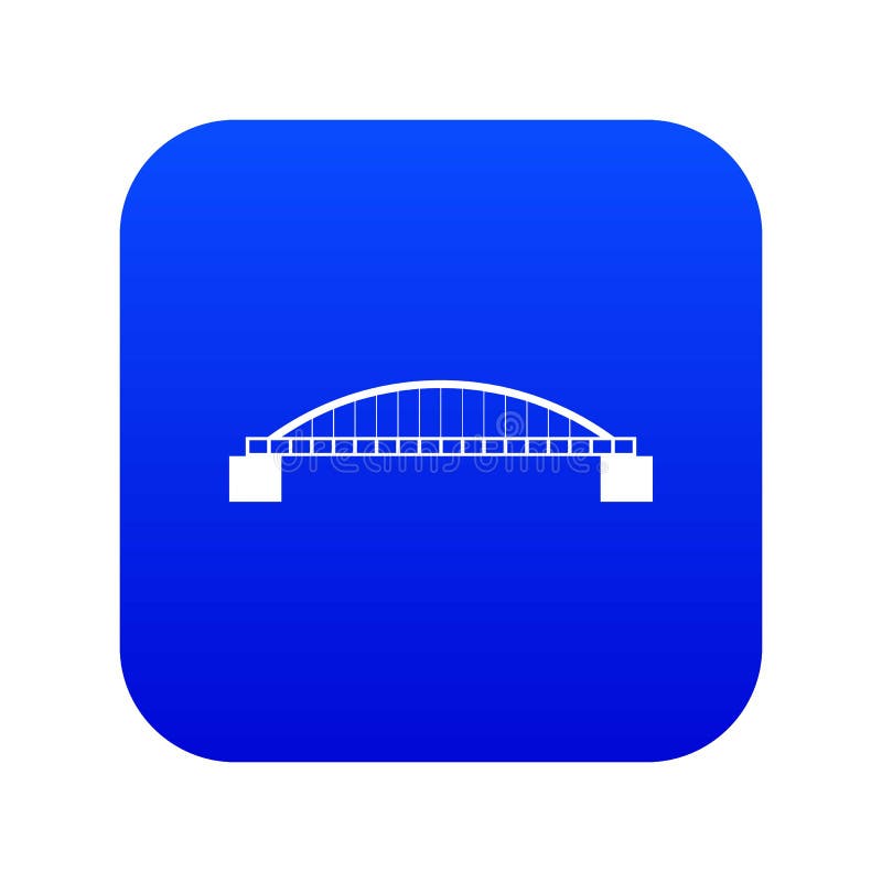 Bridge icon digital blue stock vector. Illustration of pillar - 139919795