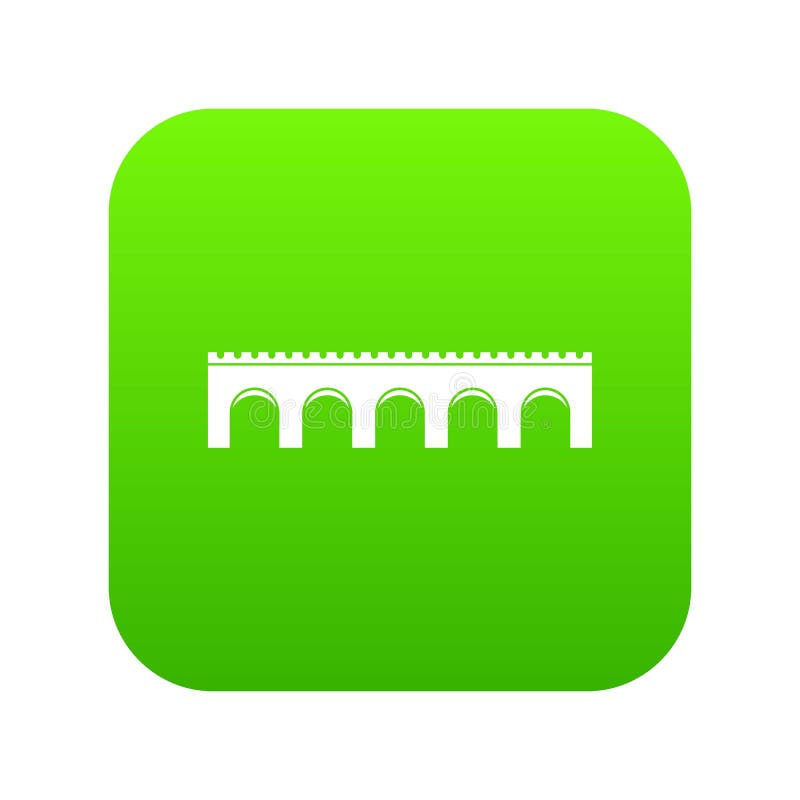 Bridge icon digital green stock vector. Illustration of building ...