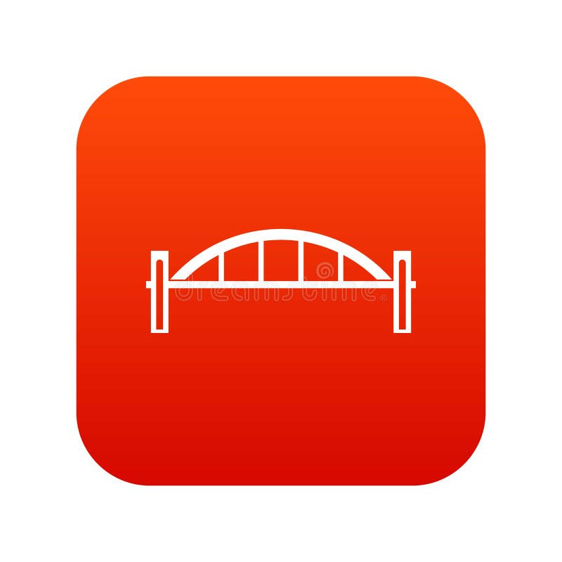 Bridge icon digital red stock vector. Illustration of arch - 99733327