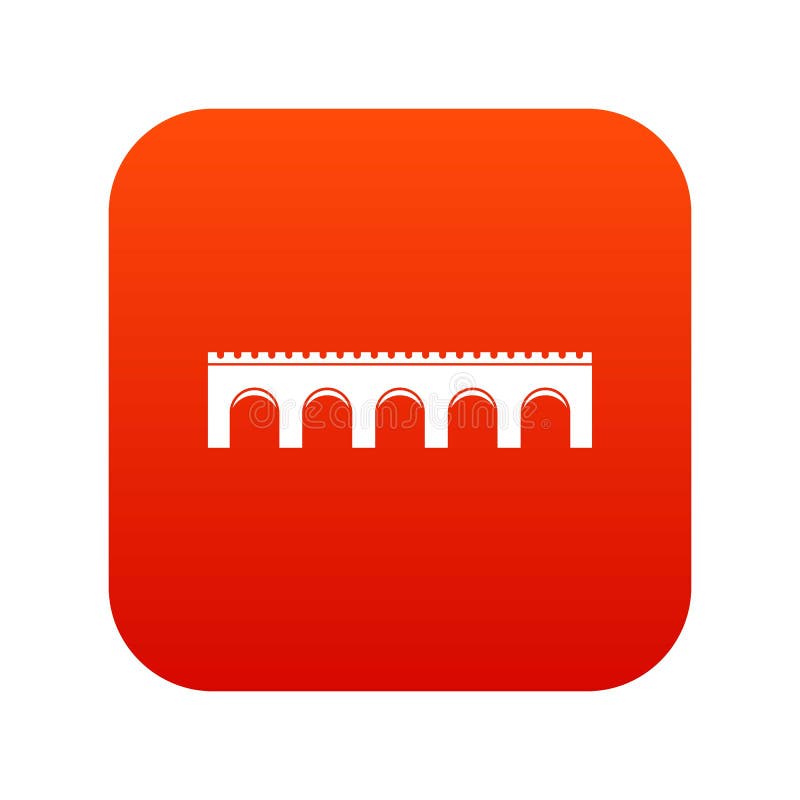 Bridge icon digital red stock vector. Illustration of city - 99733816