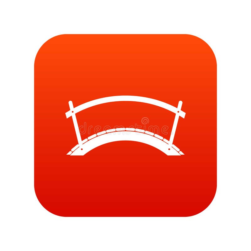 Bridge icon digital red stock vector. Illustration of river - 99736706