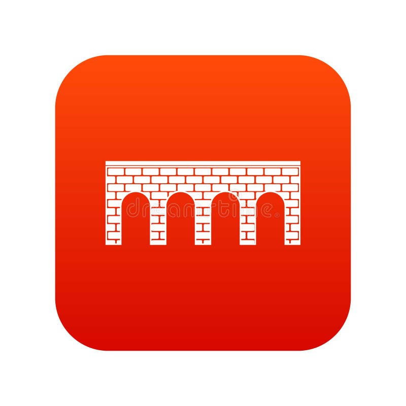 Bridge icon digital red stock vector. Illustration of business - 99734737