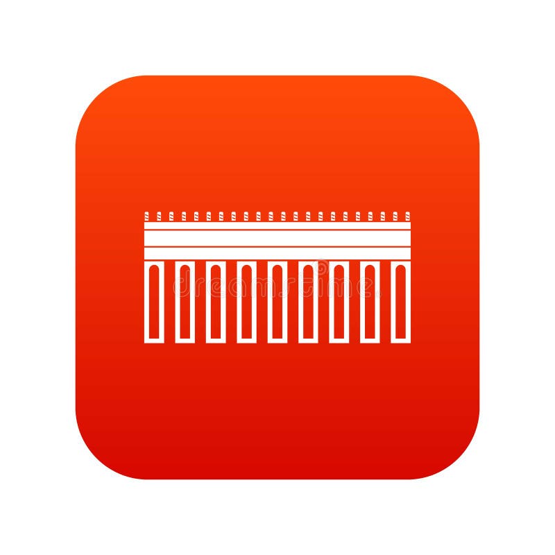 Bridge icon digital red stock vector. Illustration of architectural ...