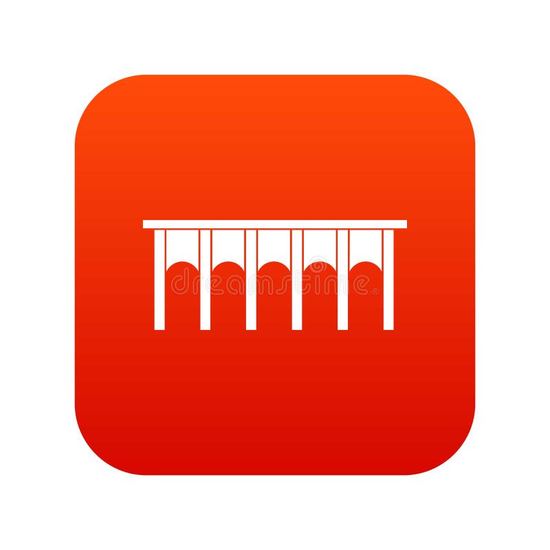 Bridge icon digital red stock vector. Illustration of concrete - 99735521