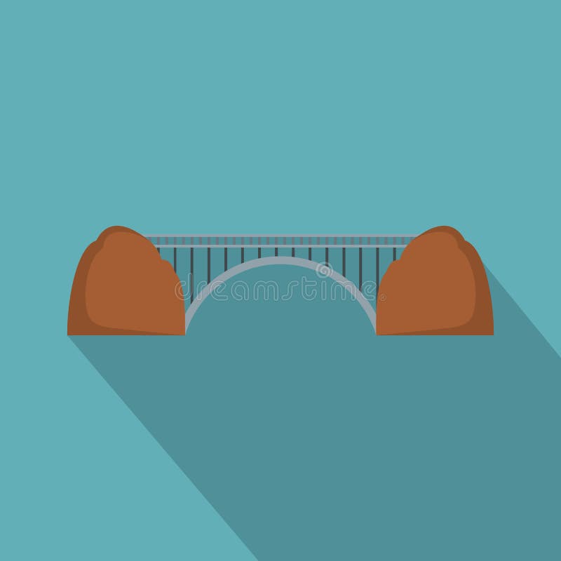 Bridge icon, flat style stock vector. Illustration of gate - 102535396