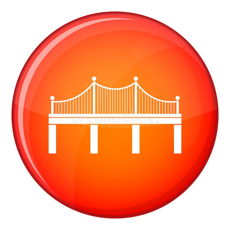 Bridge icon, flat style stock vector. Illustration of passage - 82758766