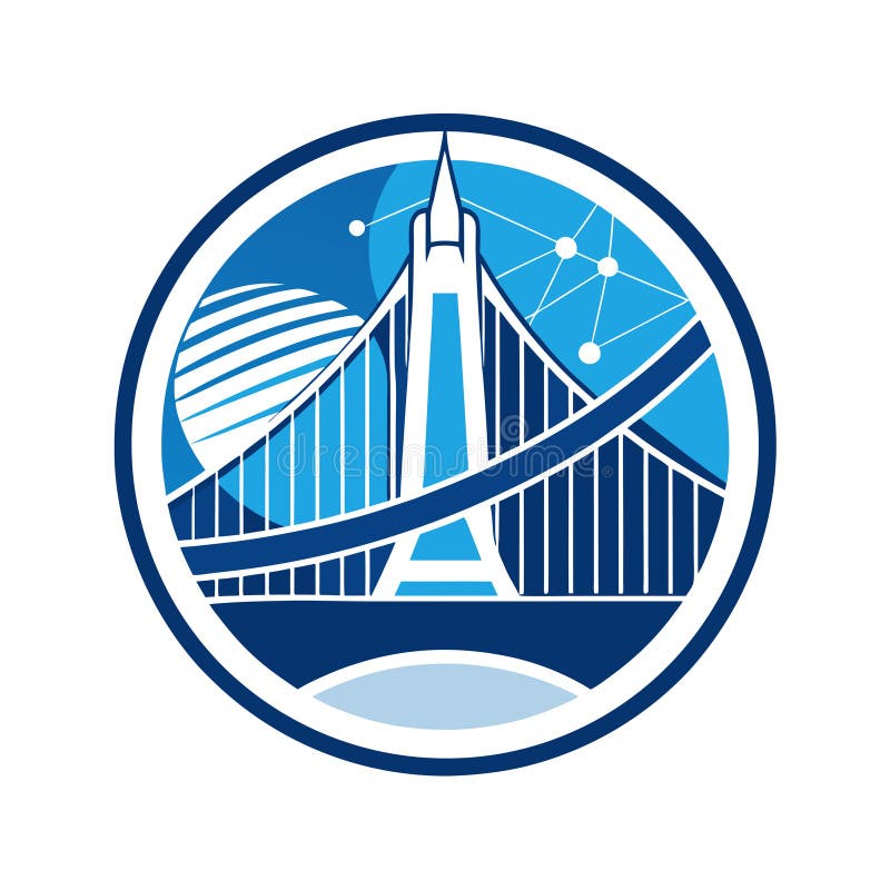 Bridge Icon Representing Global Connectivity, Technology and a Modern ...