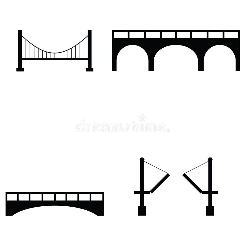 Bridge icon set stock vector. Illustration of crossing - 102198209