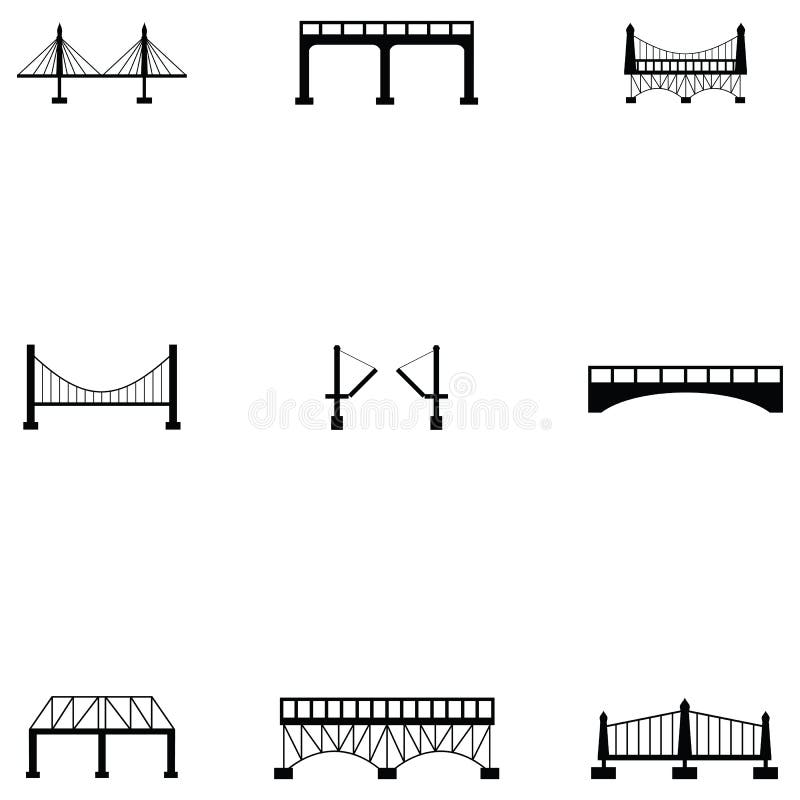 Bridge icon set stock vector. Illustration of background - 120561733