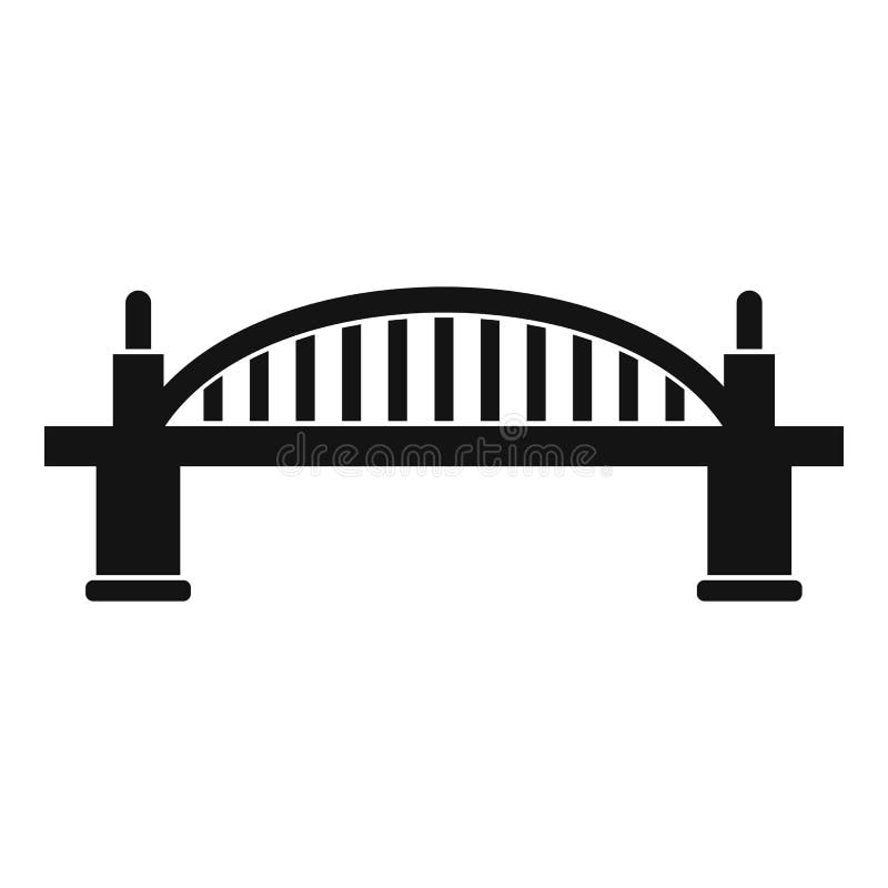 Bridge icon, simple style stock vector. Illustration of river - 86385446