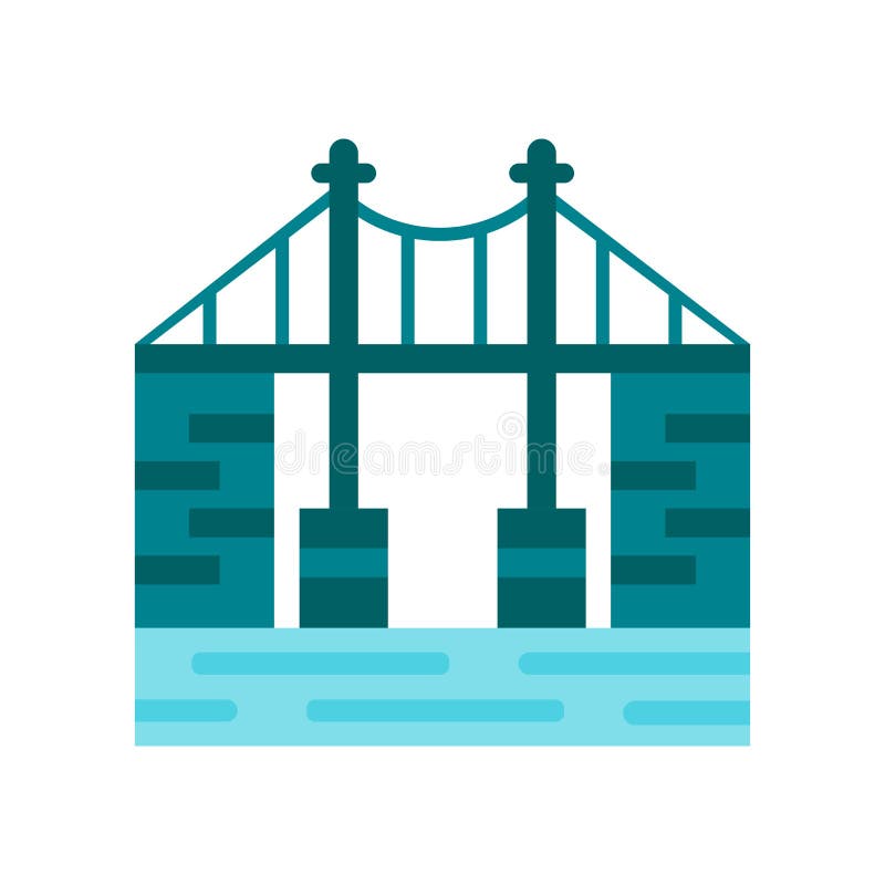 Bridge Icon Vector Sign and Symbol Isolated on White Background, Bridge ...