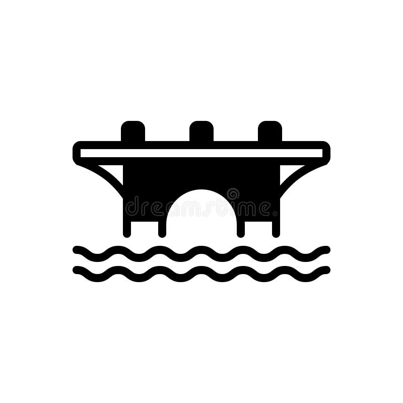 Black Solid Icon for Bridge, Viaduct and Construction Stock Vector ...