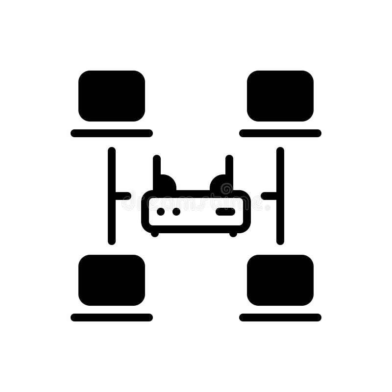 Black Solid Icon for Bridge, Wireless and Connection Stock Vector ...