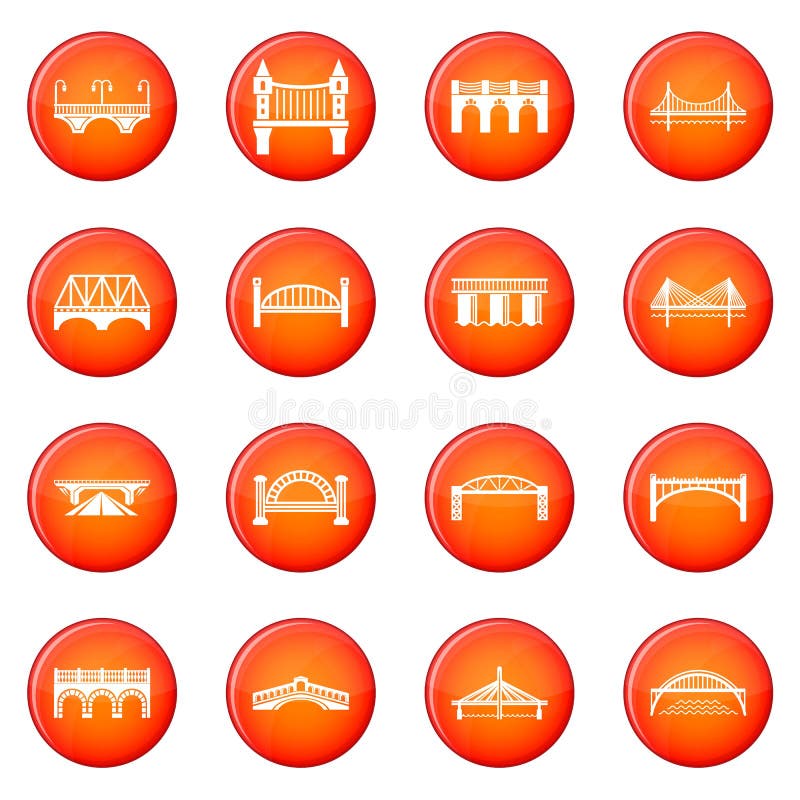 Red Bridge Icon Over River Vector Stock Illustrations – 16 Red Bridge ...