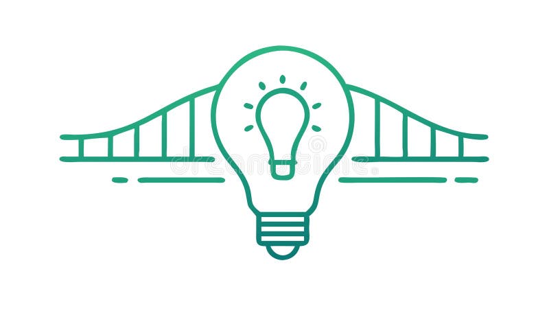 Bridge Idea Icon Vector with Lightbulb for Connection, Vector Design ...