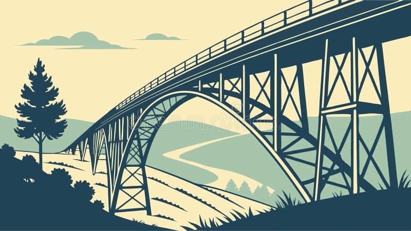 Bridge Illustration, Architecture Design, Infrastructure Art Vector ...