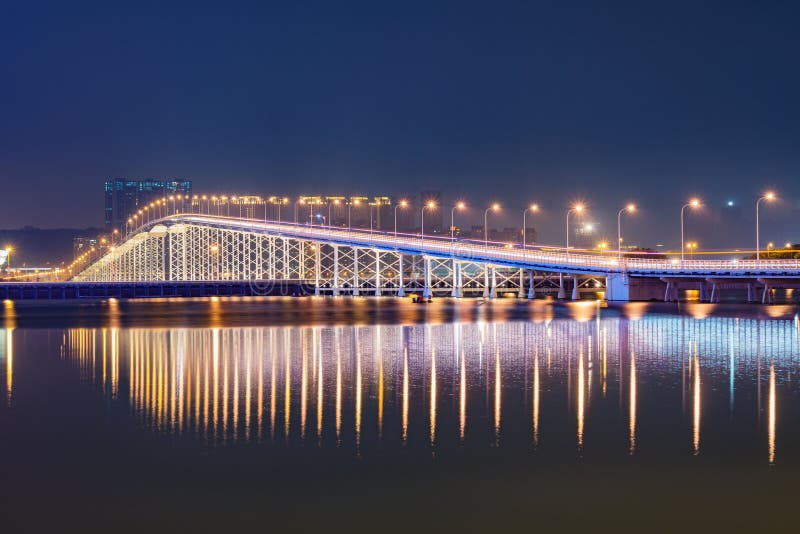 Bridge between the Islands at Night Time Stock Photo - Image of asia ...