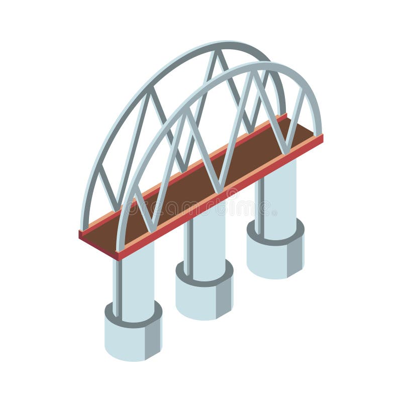 Bridge Isometric Illustration Stock Vector - Illustration of vehicle ...